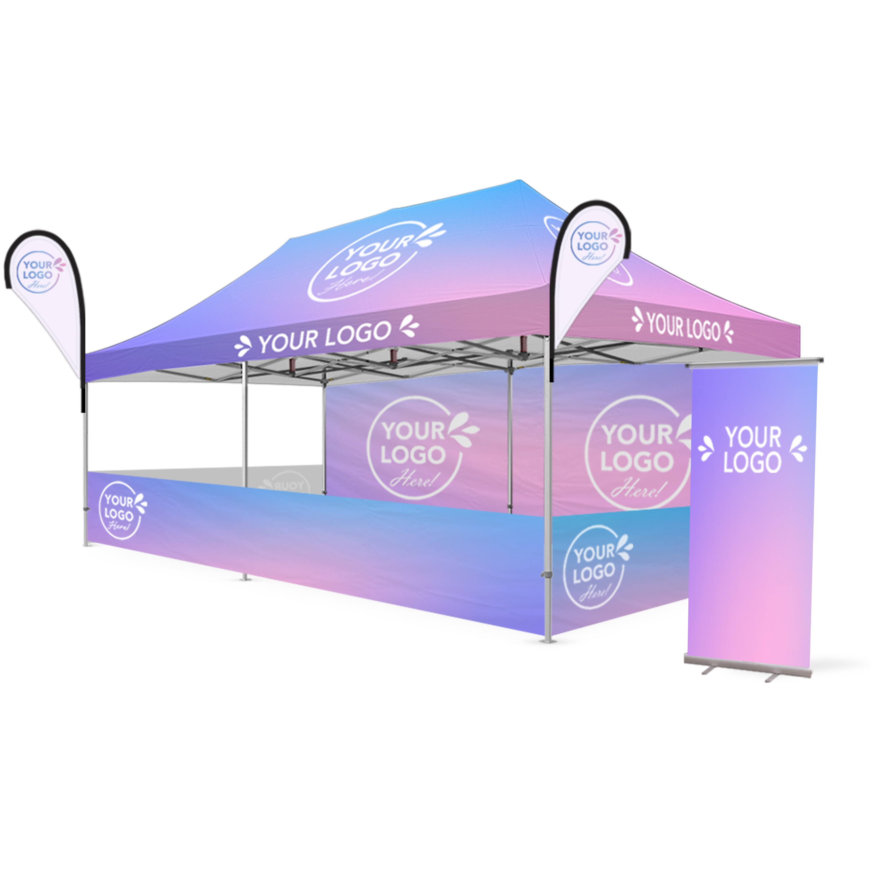 4m x 8m Printed Folding Marquee Complete Event Package