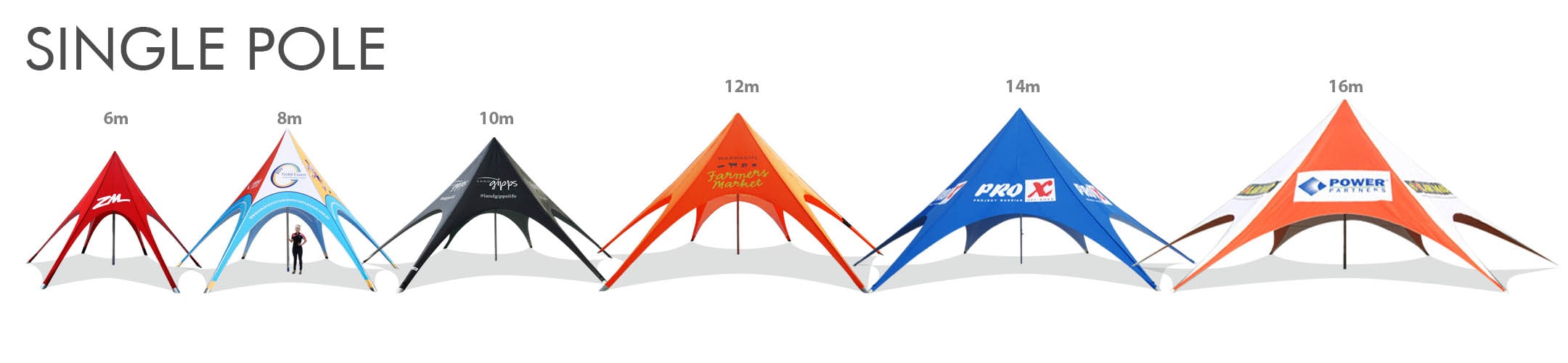 Single Pole Tent & Star Shade Range | Extreme Marquees