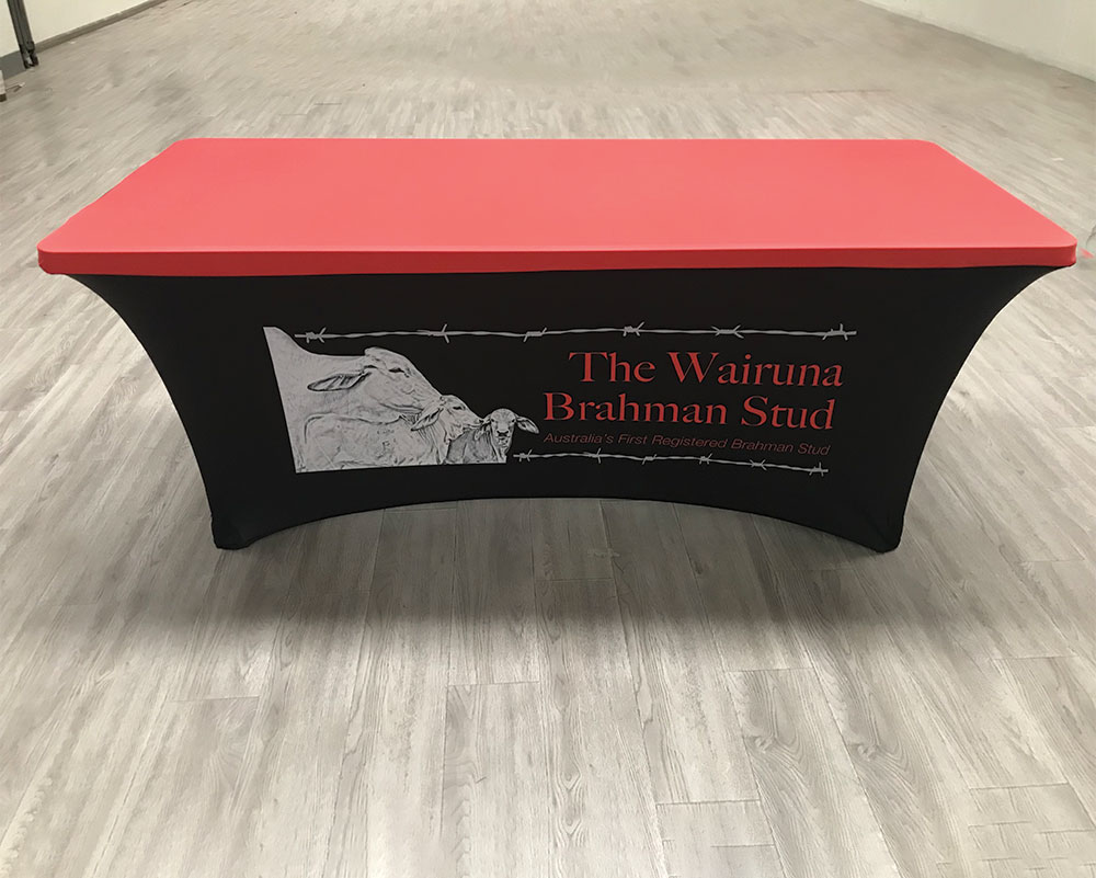 Buy Custom Stretch Fabric Trestle Table Cover | Extreme Marquees